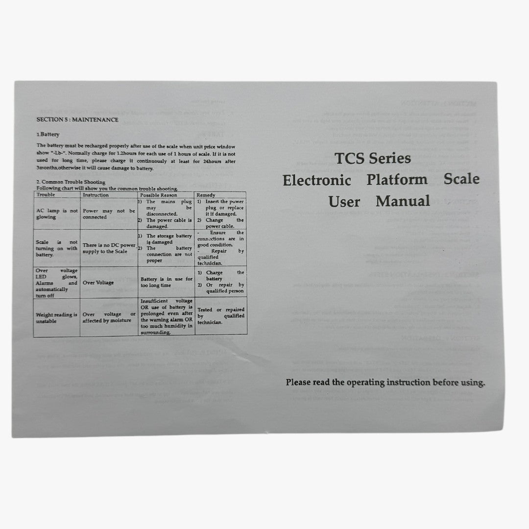 TCS SERIES ELECTRONIC PLATFORM SCALE 150KG/330LBS – Cloudi Canada